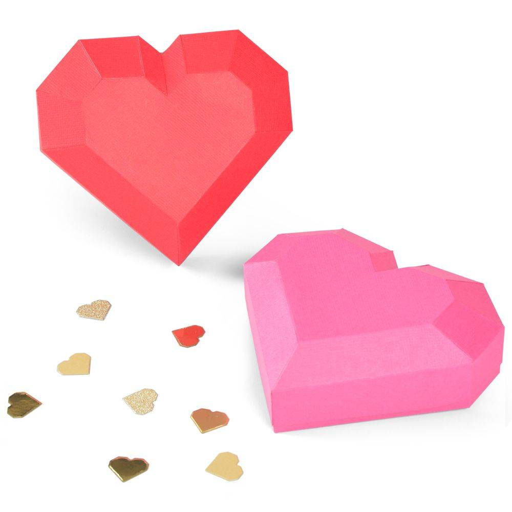 Wykrojnik Sizzix Thinlits Plus - Geo Heart Box by Kath Breen pudełko serce | [139813] - sklepik ...